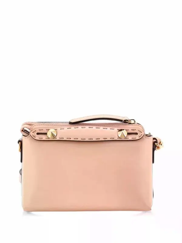 Fendi Logo The Way Embossed Leather Mini Satchel