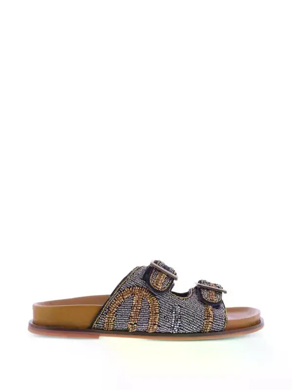 INUOVO Bead-embellished Buckled Sandals - Silver