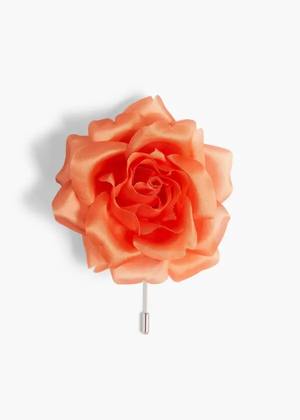 Khaite Frankie Floral Brooch - Orange