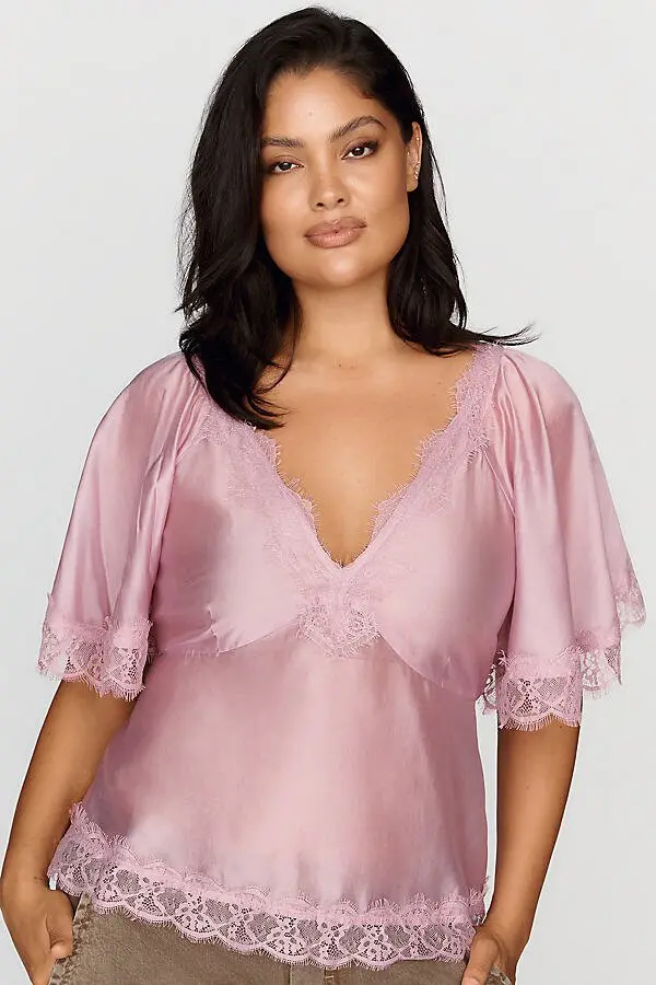 BY ANTHROPOLOGIE Silken Lace Blouse