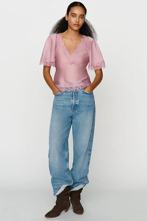 BY ANTHROPOLOGIE Silken Lace Blouse