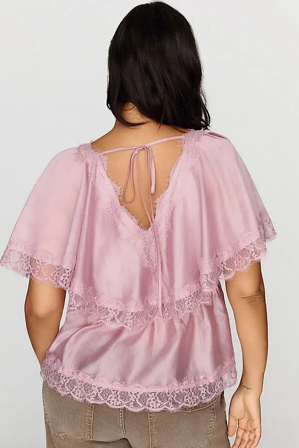 BY ANTHROPOLOGIE Silken Lace Blouse