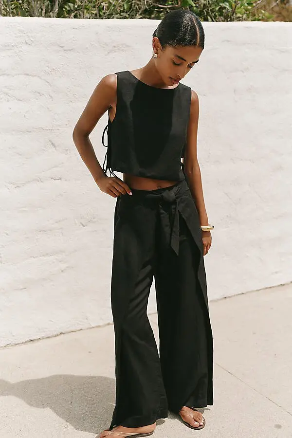 L*Space Rylee Len Blend Wide Leg Pants - Black