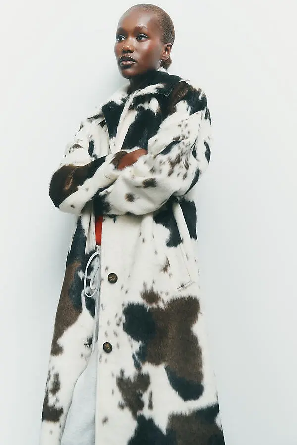 Bernardo Animal Prt Faux Fur Coat Jacket