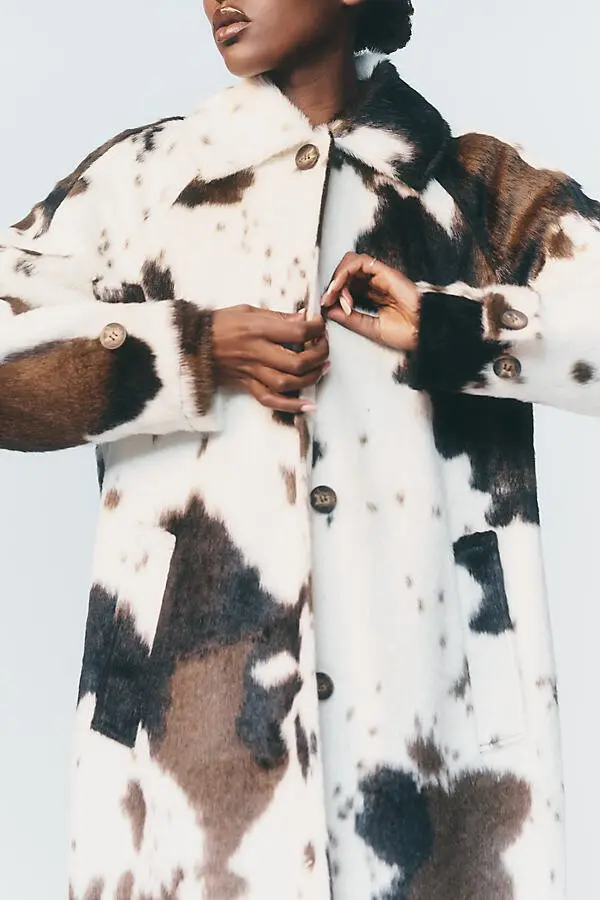 Bernardo Animal Prt Faux Fur Coat Jacket