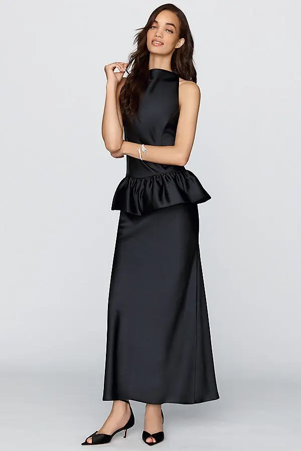 Bhldn Sat Peplum Maxi Dress