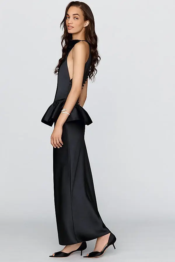 Bhldn Sat Peplum Maxi Dress