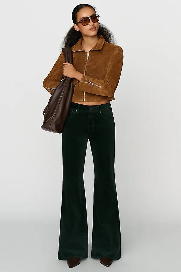 Ag Georgie Velvet Mid Rise Flare Jeans