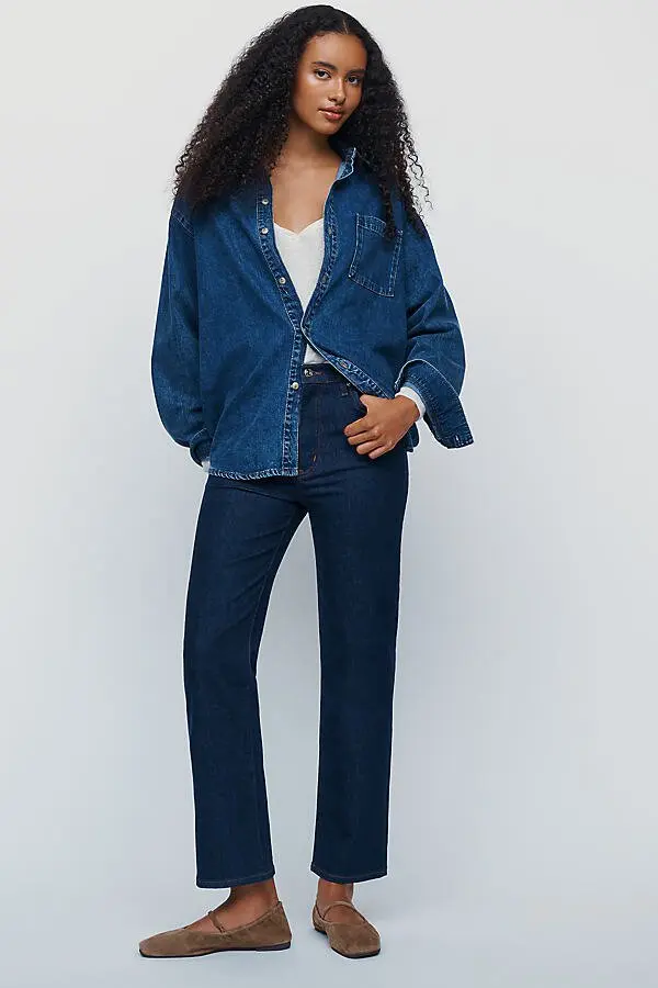 FRAME Le Sleek High Rise Straight Leg Jeans - Rinse