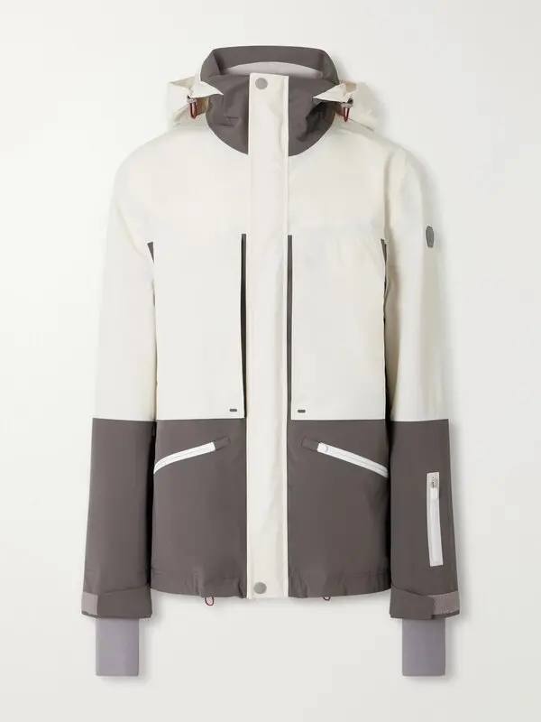 BRUNELLO CUCINELLI Hooded Two-tone Stretch Jersey-trimmed Shell Ski Jacket