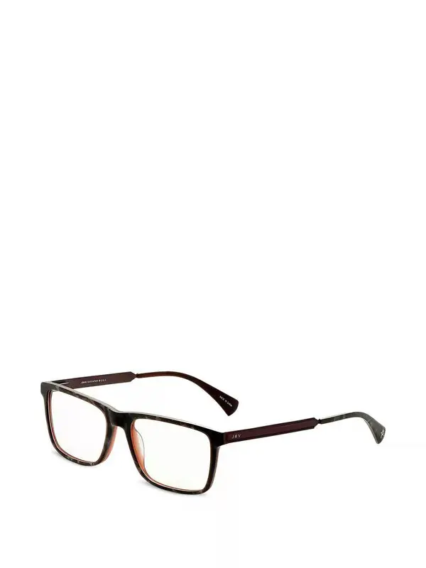 John Varvatos Tortoiseshell-effect Rectangle-frame Glasses