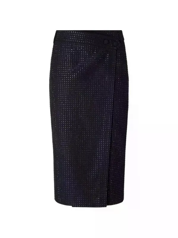Pinko Rhinestone-embellished Wrap Midi Skirt