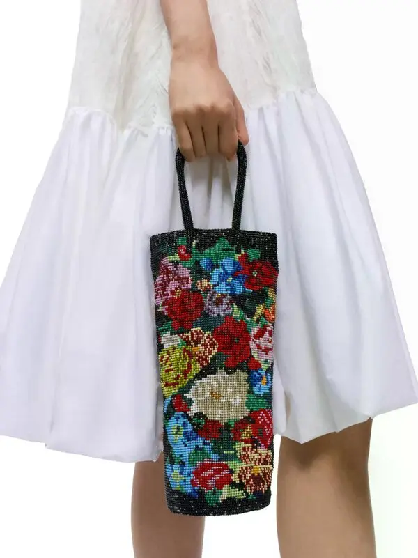 CORDERA Floral-beaded Bucket Bag