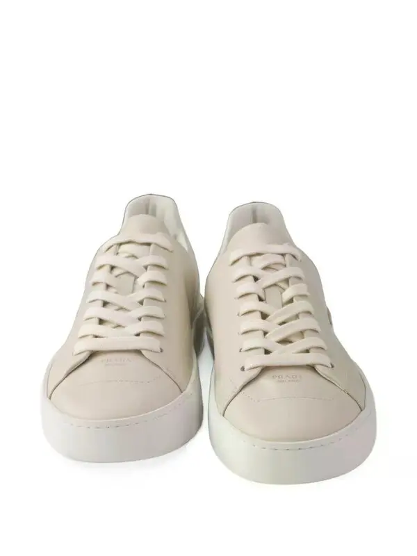 Prada Court Leather Sneakers - Neutrals
