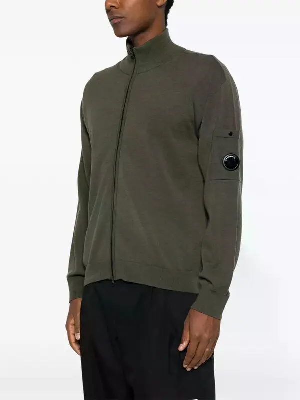 C.P. COMPANY Lens-detail Zip-up Cardigan - Green