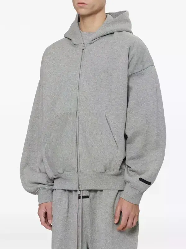ESSENTIALS Logo-print Zip-up Hoodie