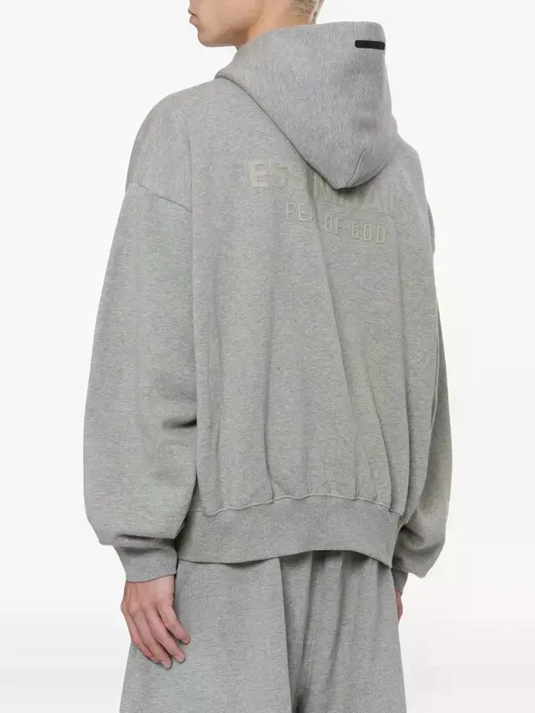 ESSENTIALS Logo-print Zip-up Hoodie