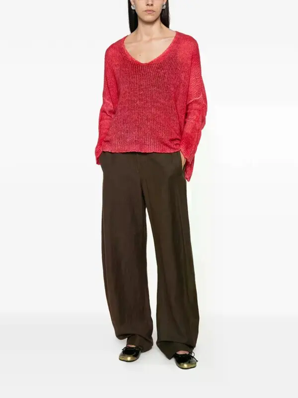 AVANT TOI Open-knit V-neck Sweater