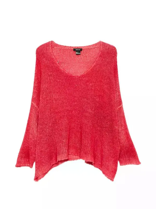 Avant Toi Open-knit V-neck Sweater - Red