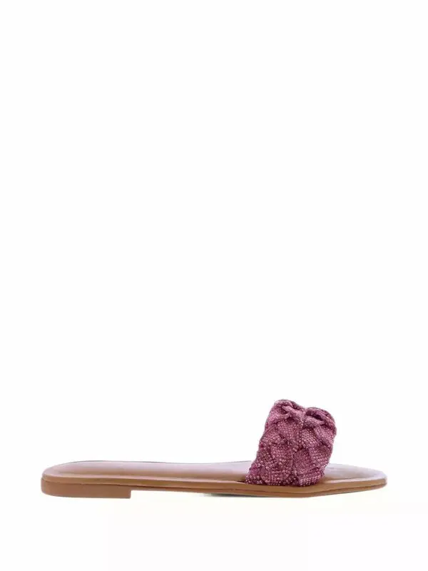 INUOVO Braided Crystal-embellished Sandals - Pink
