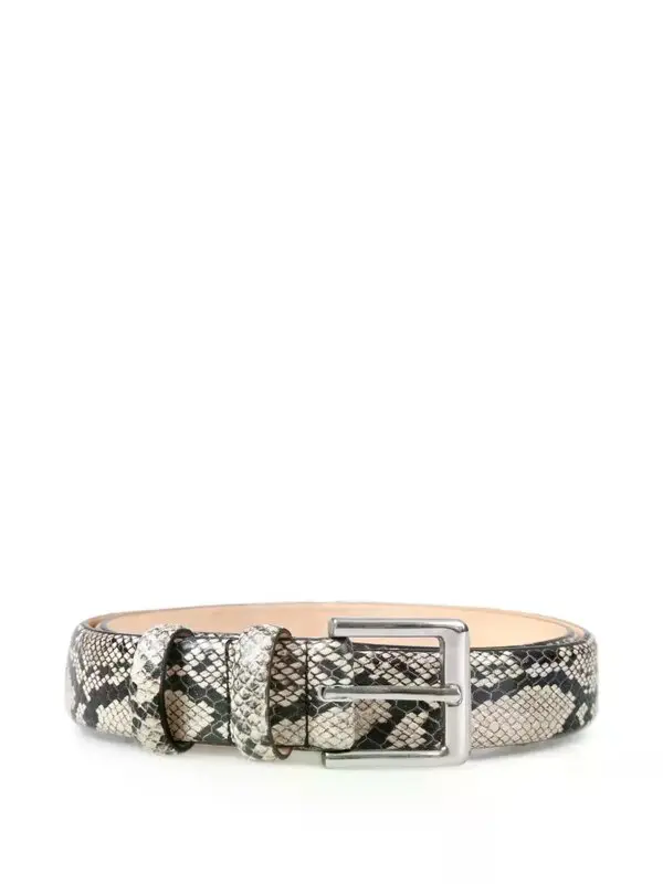 CORDERA Snake-effect Leather Belt - Neutrals
