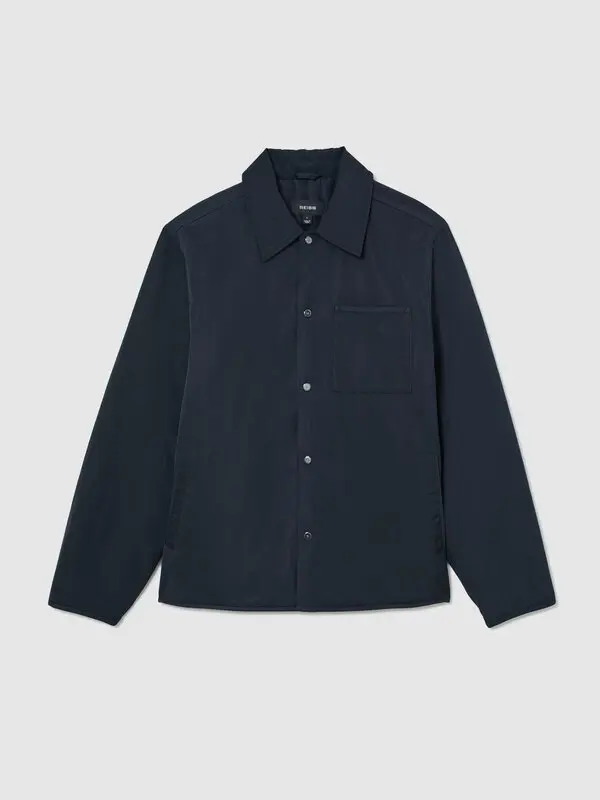 REISS Raider Lightly-padded Patch-pocket Overshirt - Navy