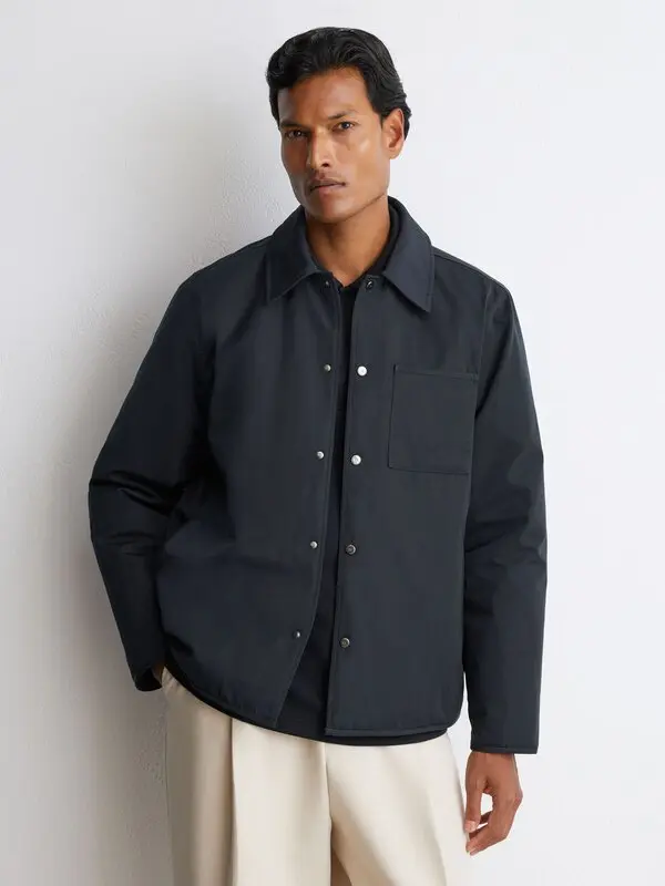 REISS Raider Lightly-padded Patch-pocket Overshirt - Navy