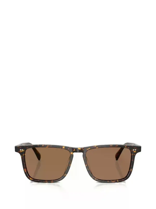 Oliver Spencer Brano Rectangle-frame Sunglasses - Brown