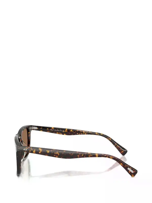 Oliver Spencer Brano Rectangle-frame Sunglasses - Brown