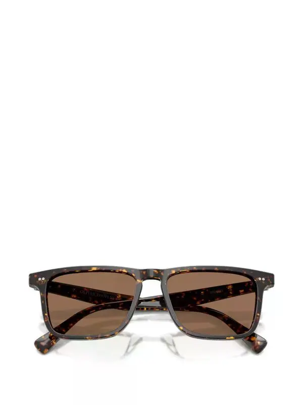 Oliver Spencer Brano Rectangle-frame Sunglasses - Brown