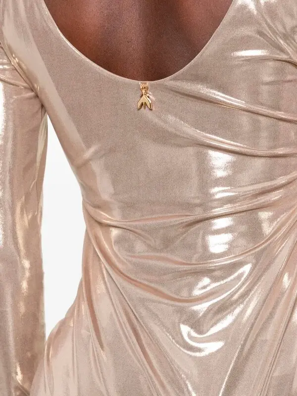 Patrizia Pepe Metallic-effect Ruched Midi Dress