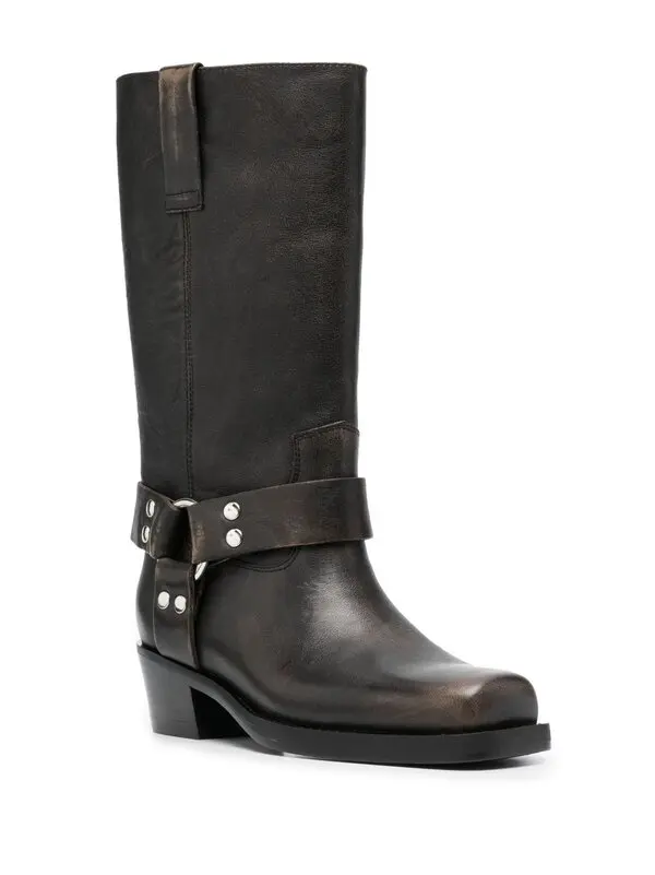 Paris Texas Faded-effect Harness Boots