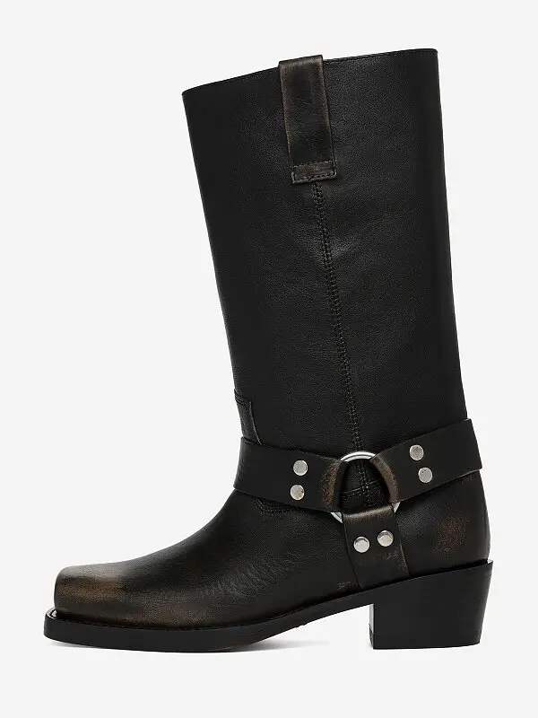 Paris Texas Faded-effect Harness Boots