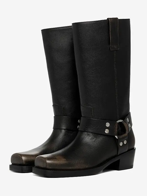 Paris Texas Faded-effect Harness Boots