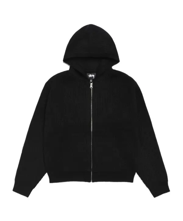 STUSSY Waffle Cashmere Zip Hood Sweater