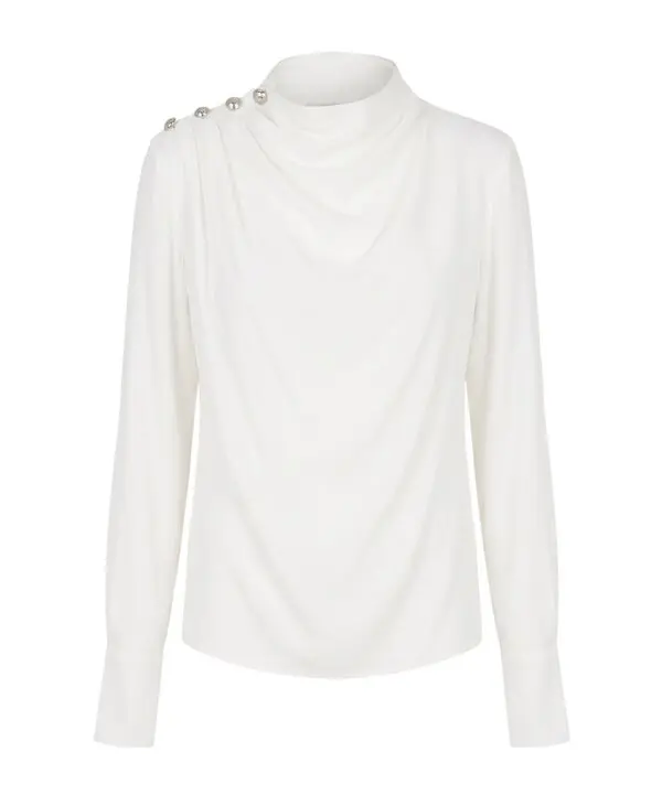 Patrizia Pepe Draped Long-sleeve Top