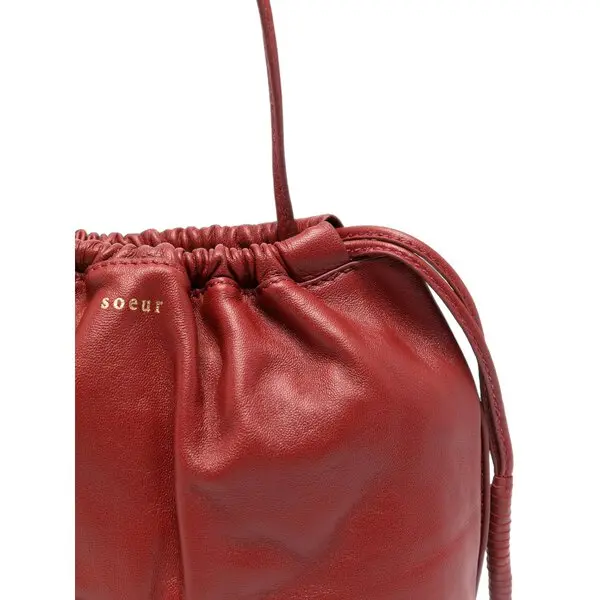 Soeur Suzette Drawstring Leather Shoulder Bag