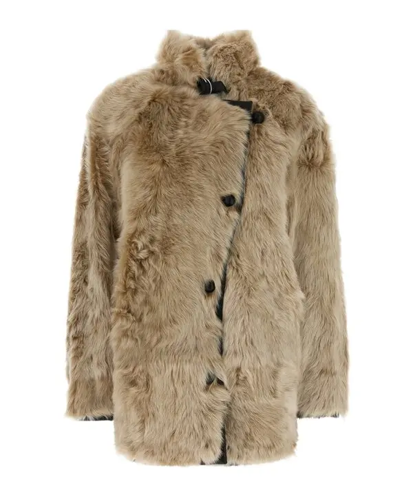 Isabel Marant Étoile Rema Shearling High-neck Coat - Beige