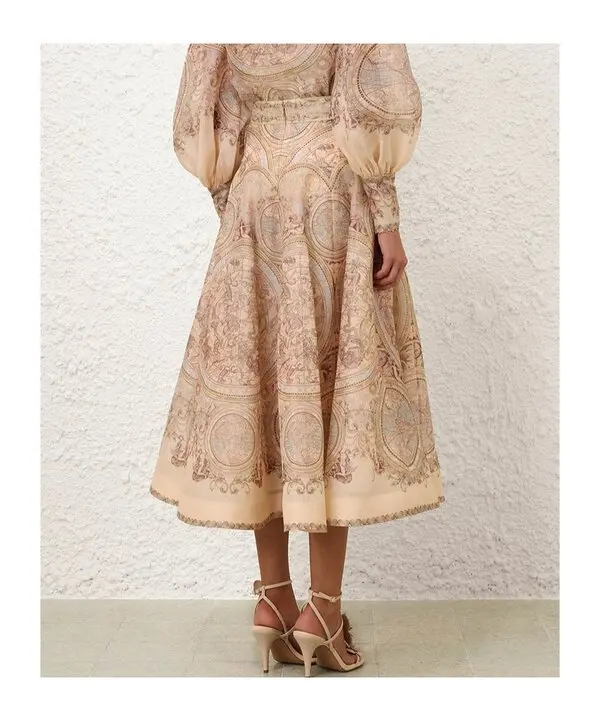 Zimmermann Ascent Panelled Midi Skirt