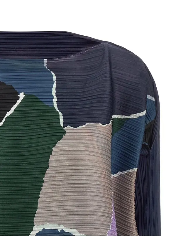 Issey Miyake Surprise! Abstract-print Pleated Mini Dress