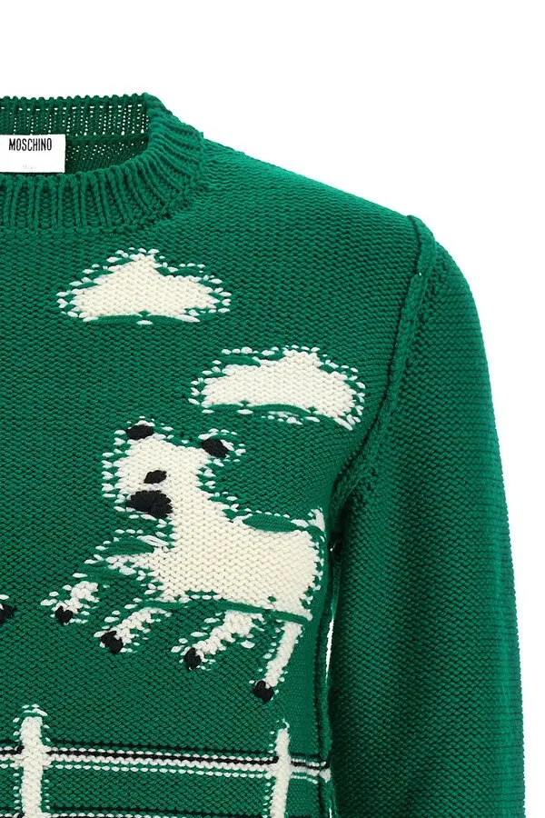 Moschino Extra-fine Merino Wool Intarsia Sweater