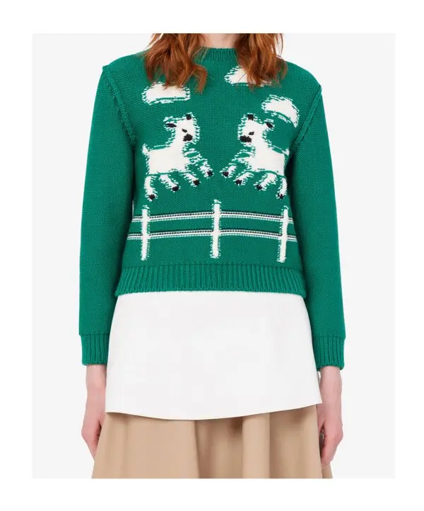 Moschino Extra-fine Merino Wool Intarsia Sweater