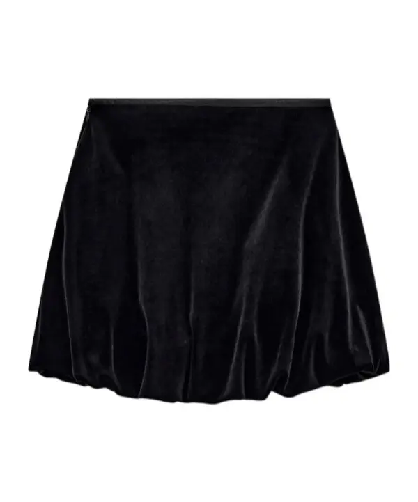 Emporio Armani Velvet Mini Skirt - Black