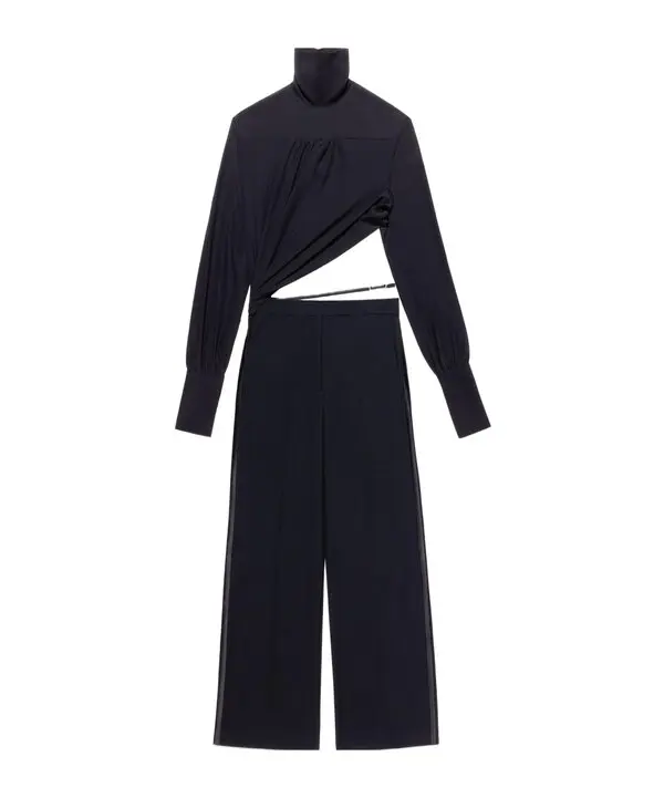 TOM FORD Washed Silk Tuxedo Jumpsuit With Belt Detail