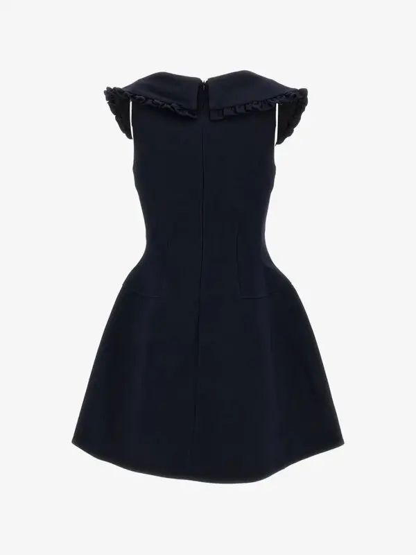 SHUSHU/TONG Bow-detail Ruffled-trim Dress