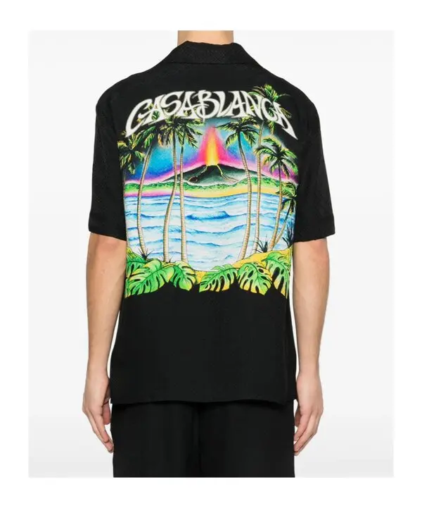 Casablanca Camp Collar Short Sleeve Shirt