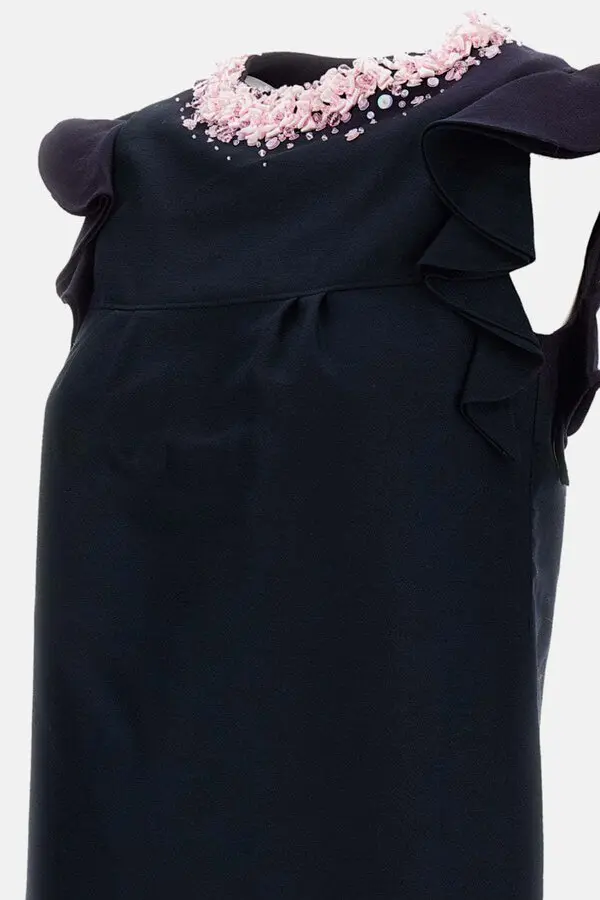 SHUSHU/TONG Bead-embellished Ruffled-sleeves Blouse