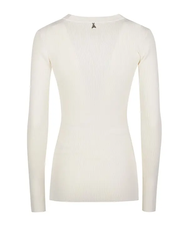 PATRIZIA PEPE Ribbed Long Sleeve Knitted Sweater