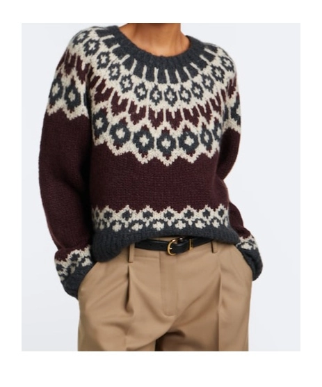 NILI LOTAN Isaline Fair Isle Sweater