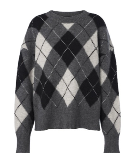 NILI LOTAN Donnika Diamond-pattern Sweater - Gray